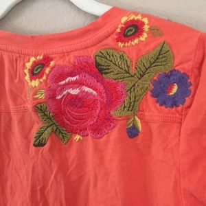 Johnny Was | Tops | Johnny Was Scoop Neck Embroidered Tee | Poshmark